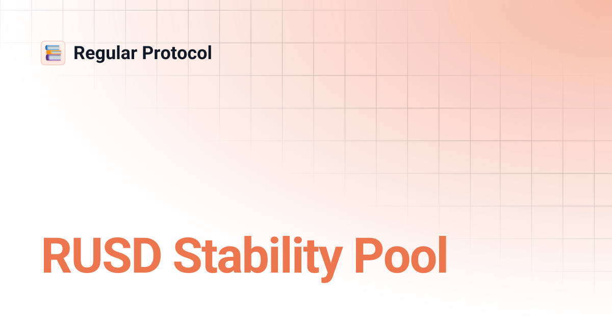 RUSD Stability Pool | Regular Protocol